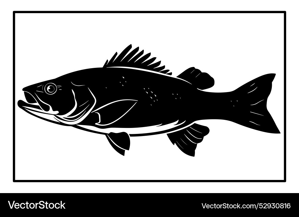 River haddock fish silhouette Royalty Free Vector Image