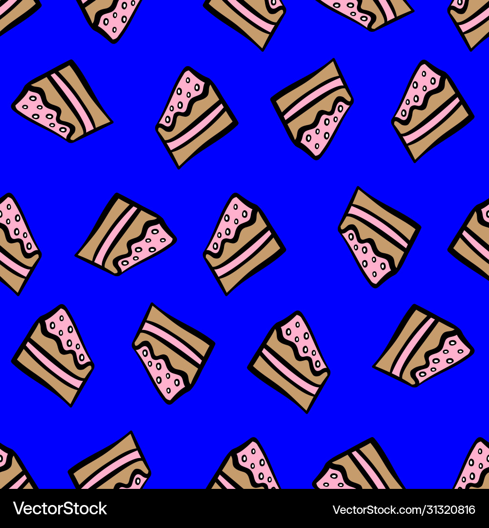 Seamless pattern with cake Royalty Free Vector Image