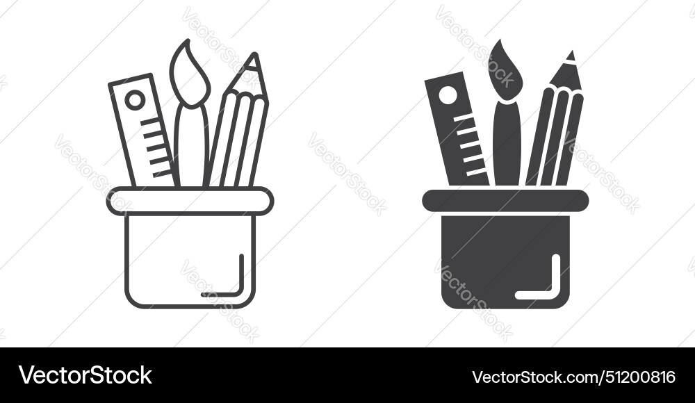 Stationery icon in flat style office supplies Vector Image