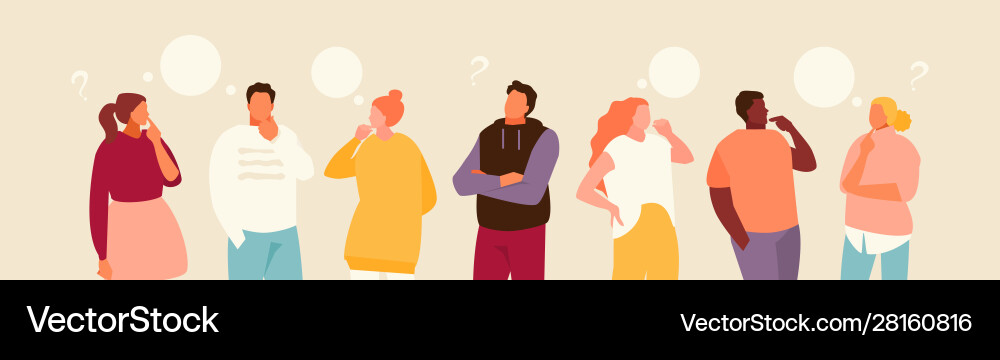 Thinking people group Royalty Free Vector Image