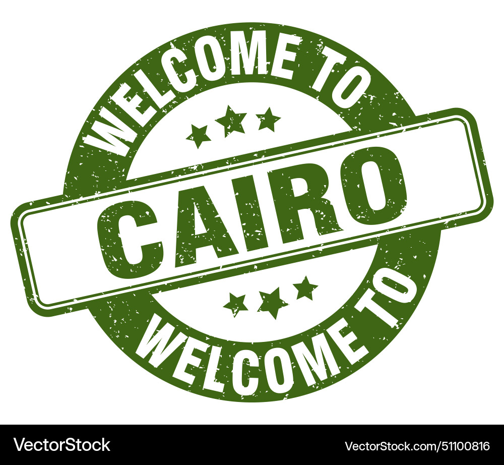 Welcome to cairo stamp round sign Royalty Free Vector Image