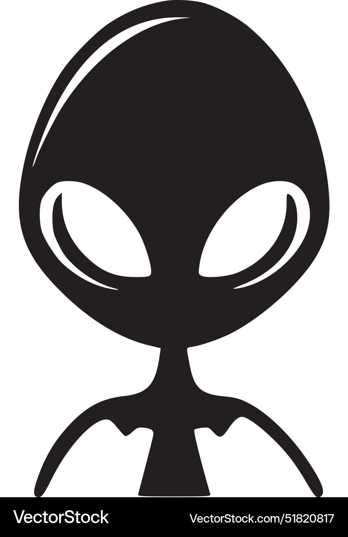 Alien - minimalist and simple silhouette Vector Image