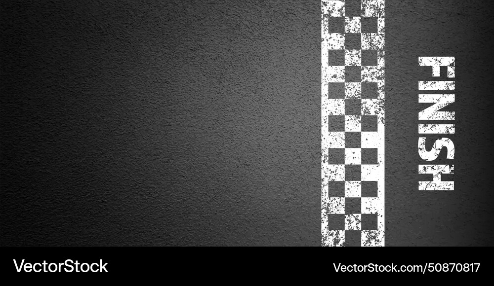 Asphalt road with white finish line marking Vector Image