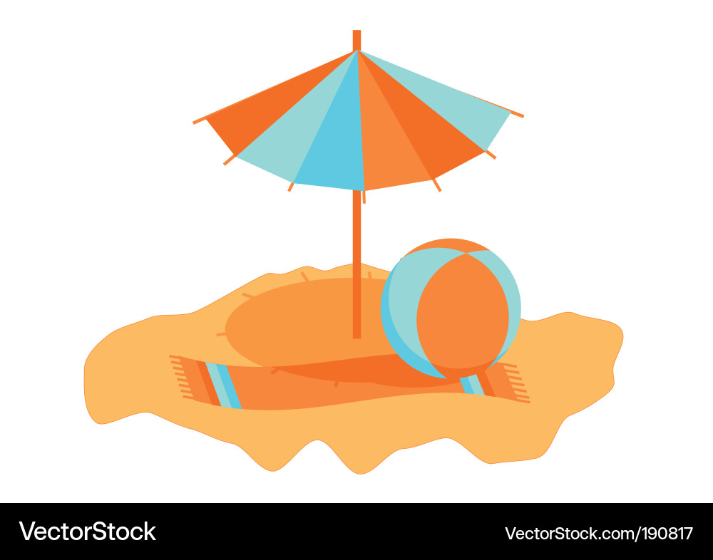 Beach scene Royalty Free Vector Image - VectorStock