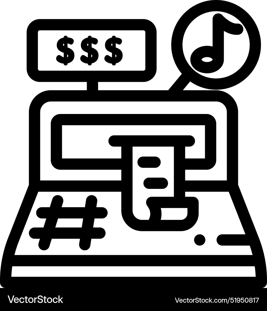 Cashier icon thin linear style design isolated Vector Image