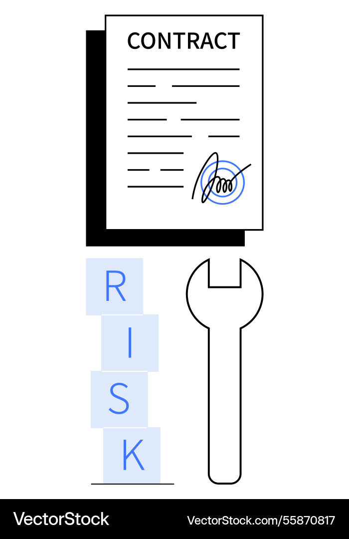 Contract signing with risk management Royalty Free Vector