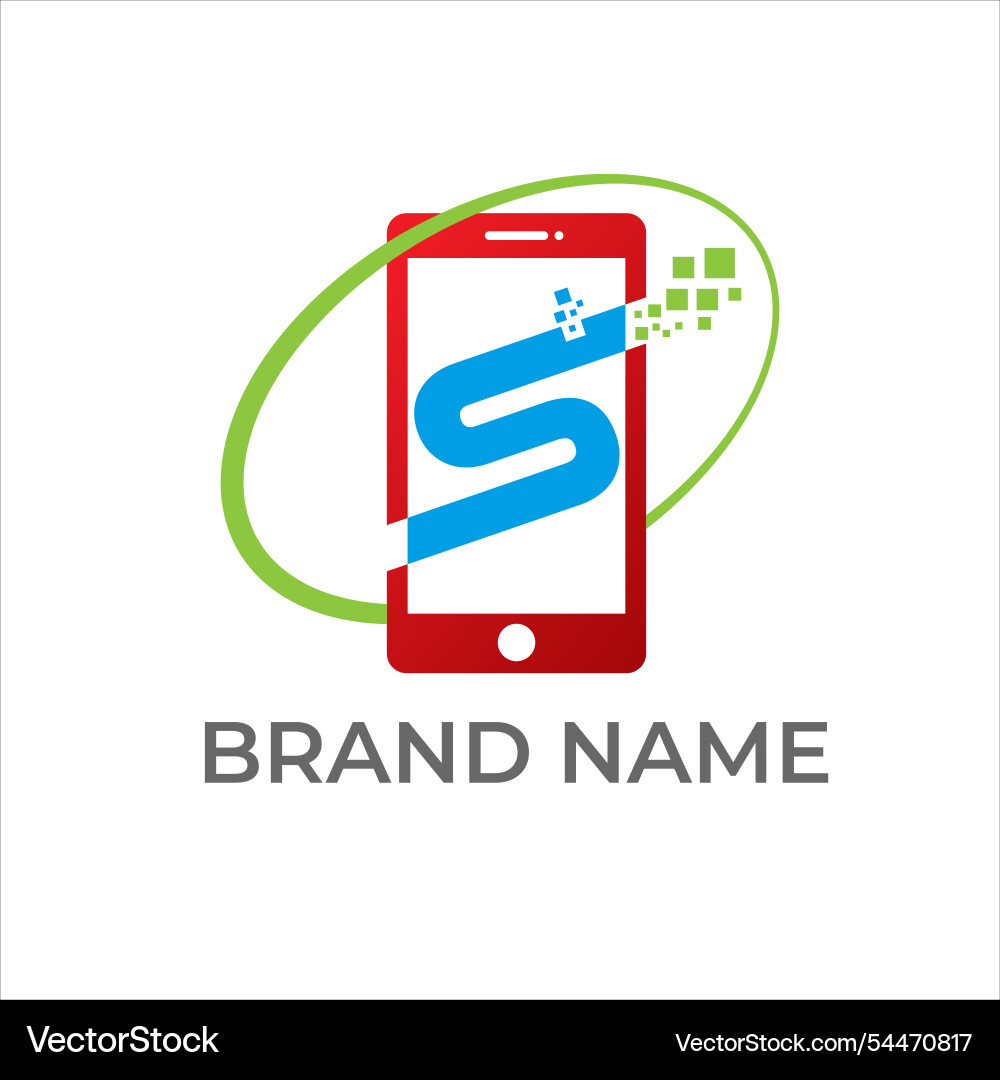 Creative s mobile logo design template Royalty Free Vector