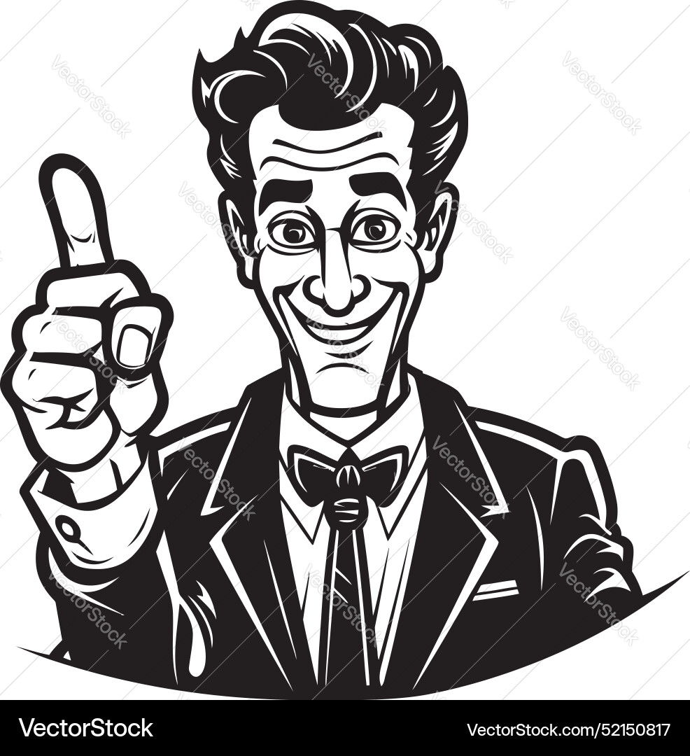 Expressive gestures cartoon man logo symbolic Vector Image