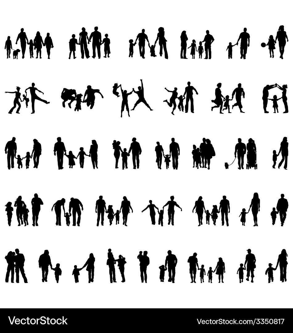 Family Silhouettes Royalty Free Vector Image - VectorStock