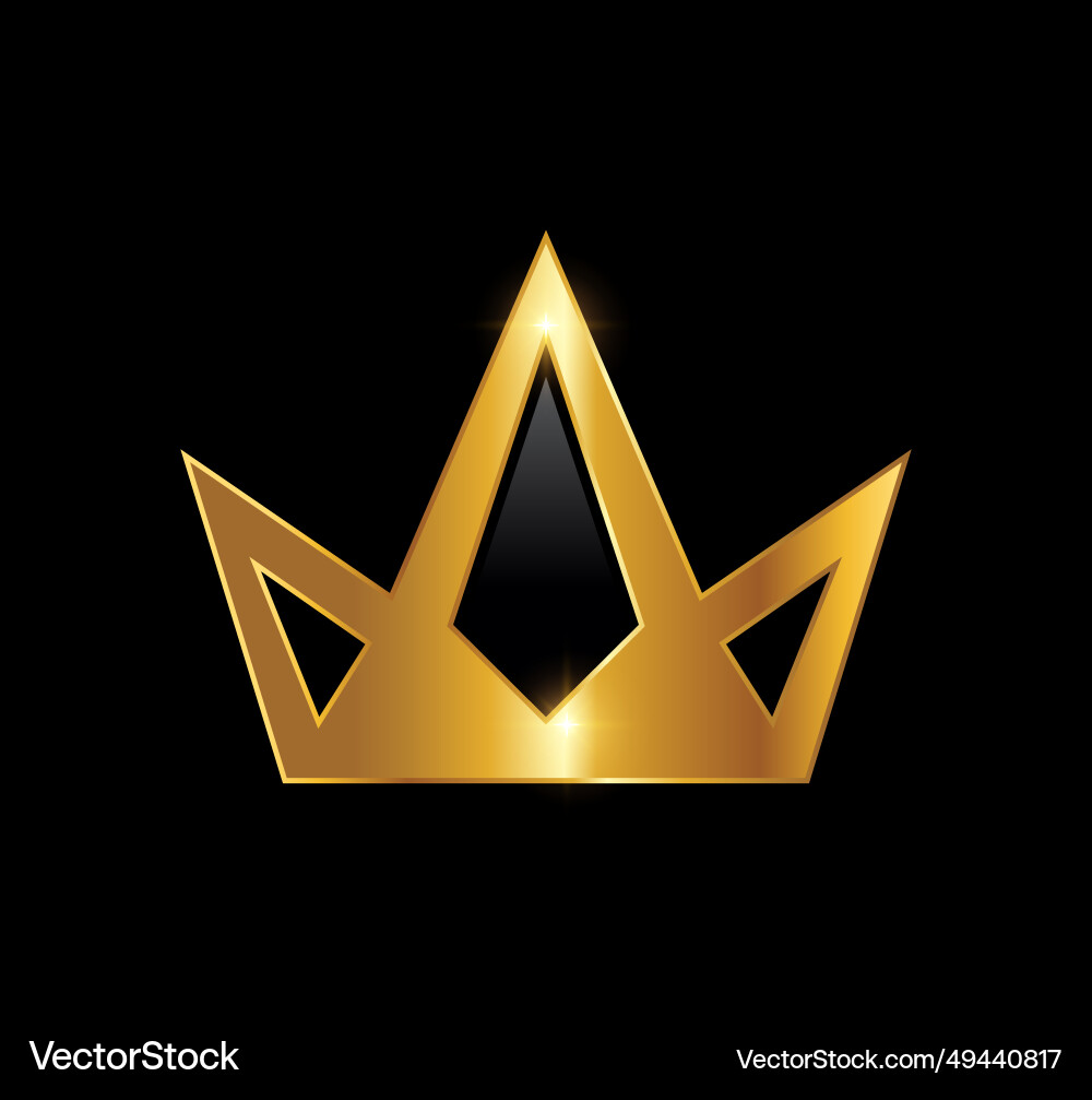 Golden crown logo icon Royalty Free Vector Image
