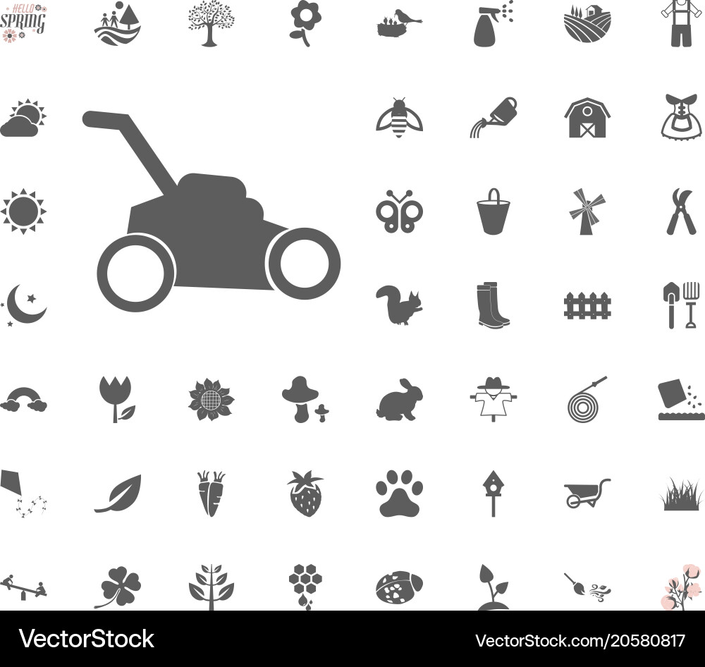 Grass-cutter icon spring Royalty Free Vector Image