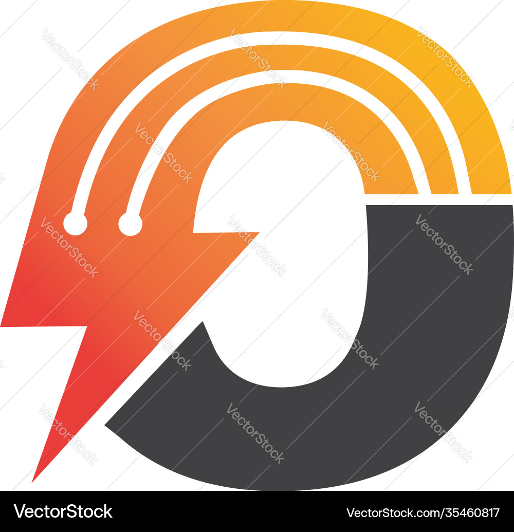 O electric power alphabet logo design concept – Royalty-Free Vector ...