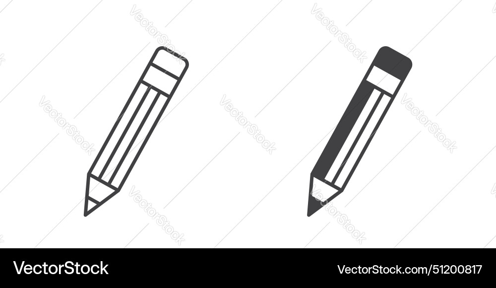 Pencil icon in flat style office supplies Vector Image