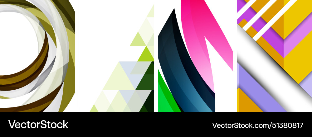 Sleek geometric abstract backgrounds composed Vector Image