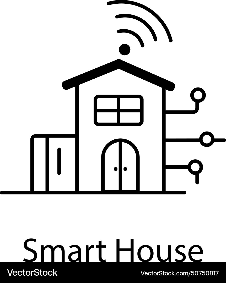 Smart city linear icons Royalty Free Vector Image