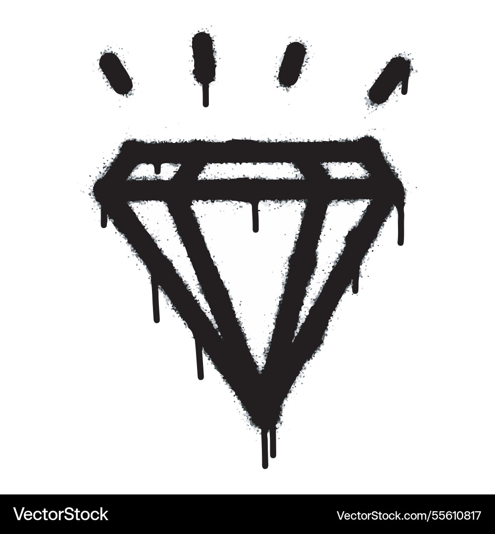 Spray painted graffiti diamond sprayed isolated Vector Image