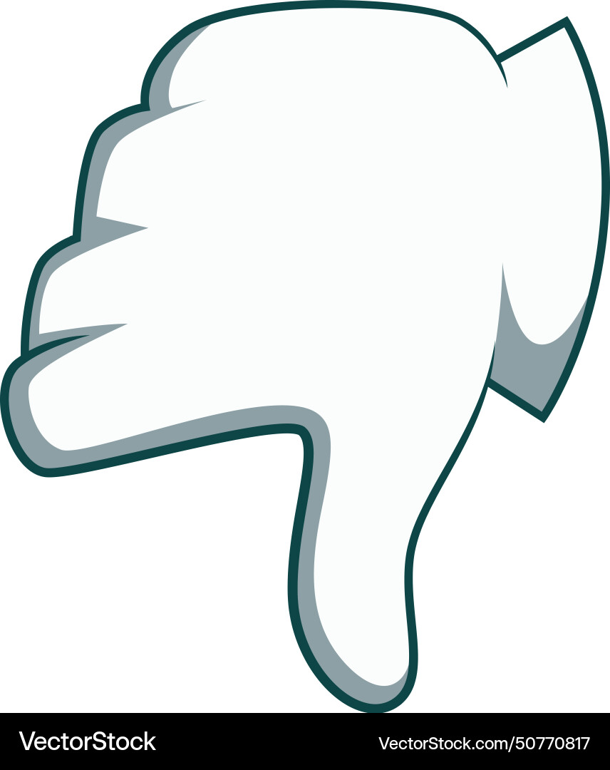 Thumb down gesture white glove comic hand Vector Image