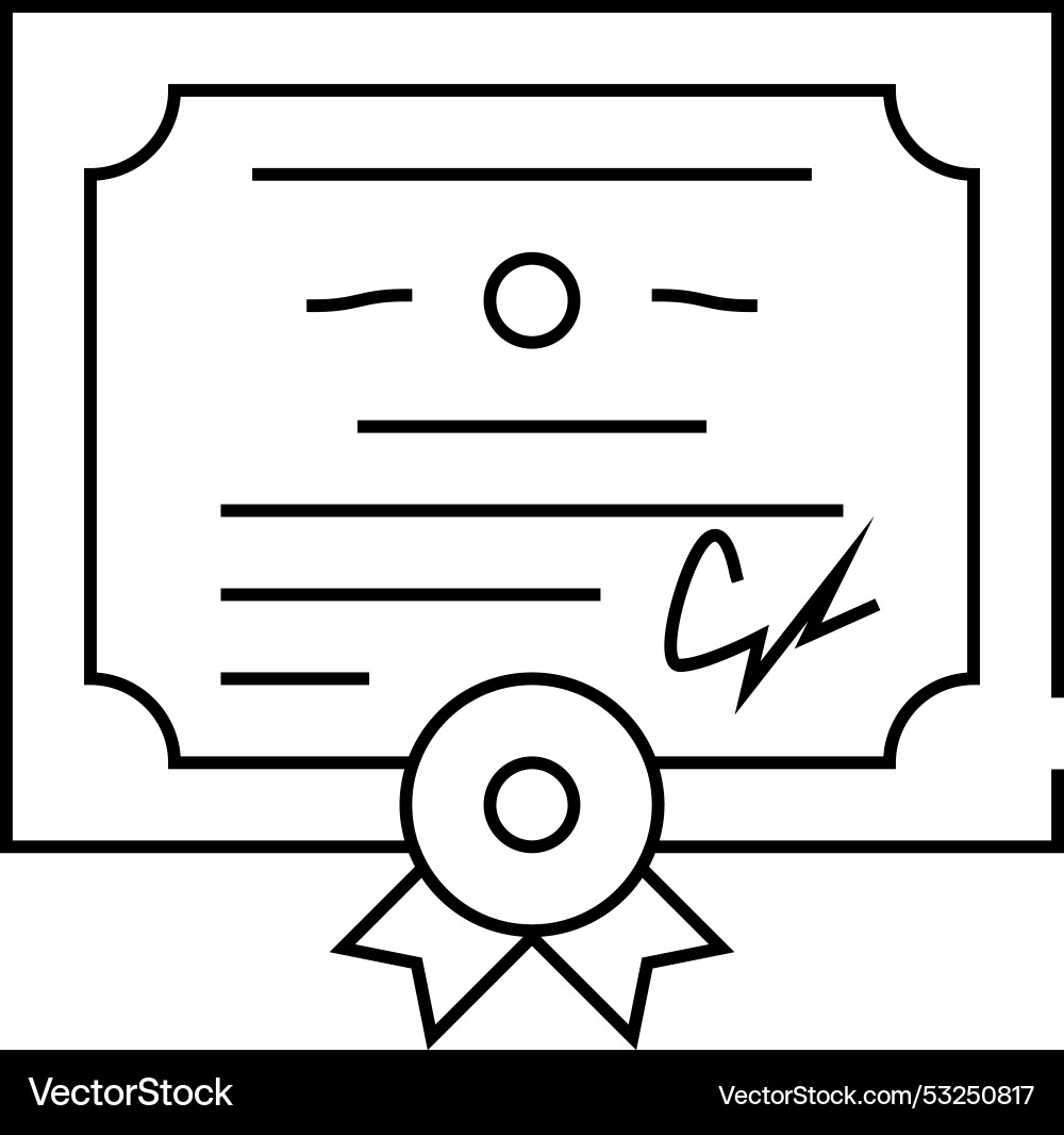 University diploma line icon Royalty Free Vector Image