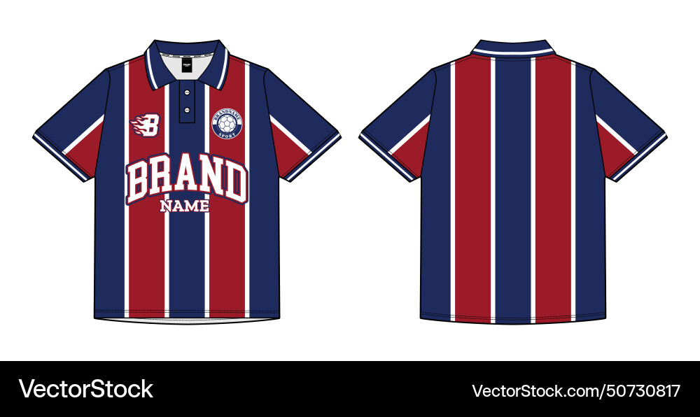 Vintage jersey collar shirt retro style Royalty Free Vector