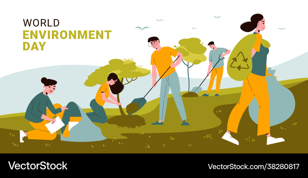 World environment day background Royalty Free Vector Image