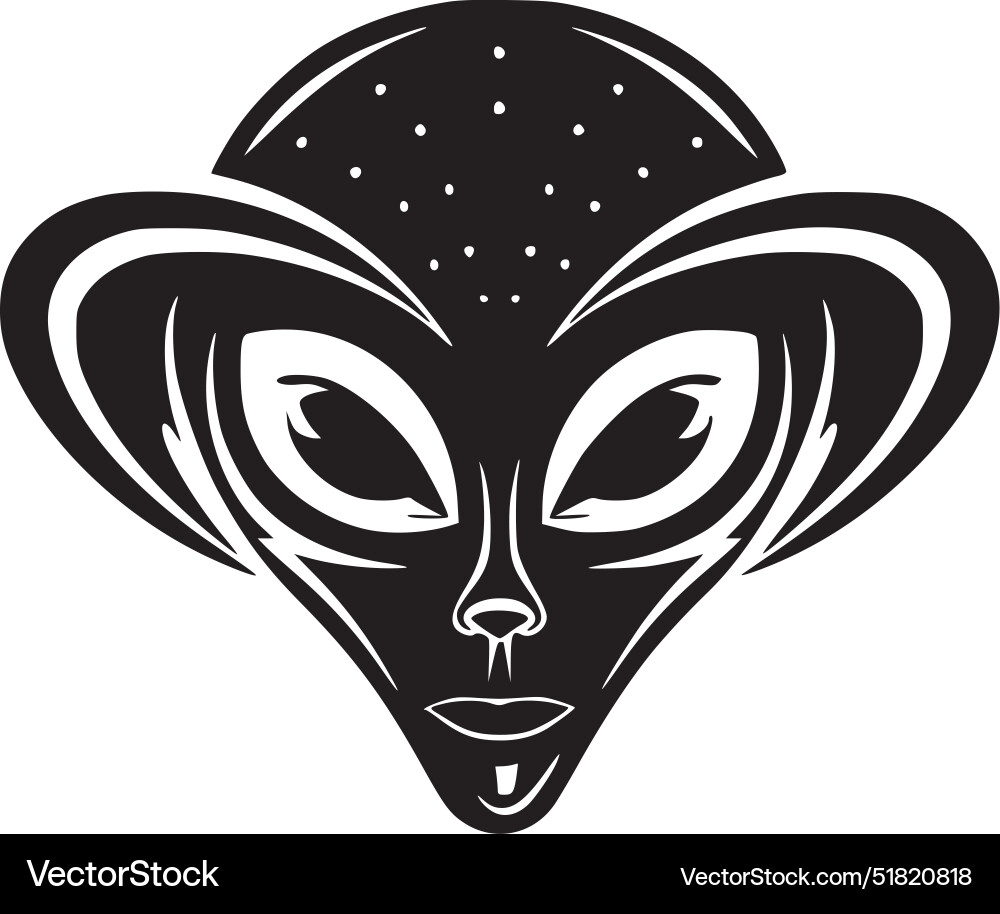 Alien - minimalist and flat logo Royalty Free Vector Image