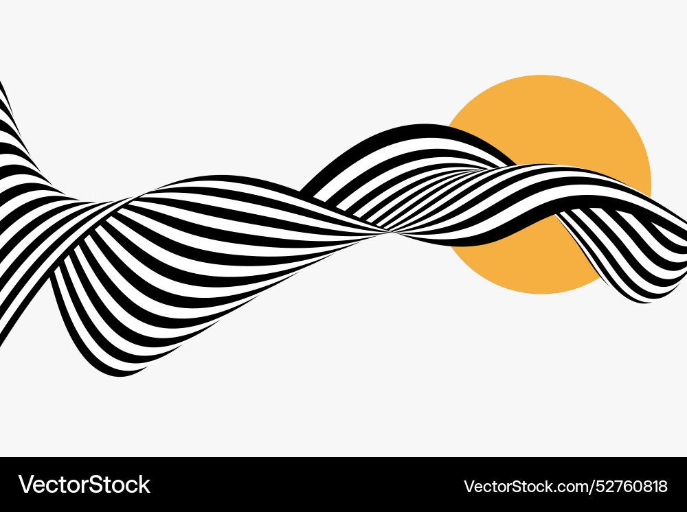 Black and white wave abstract wavy stripes Vector Image