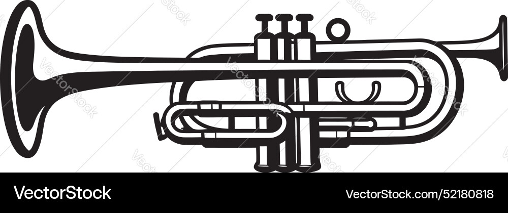Brass blast trumpet emblem melodic horn musical Vector Image
