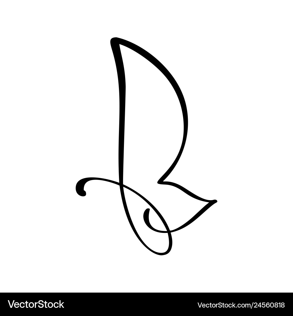 Elegant Butterfly Calligraphy Logo Royalty Free Vector Image