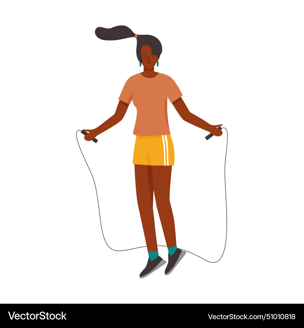Girl jumping rope cardio Royalty Free Vector Image