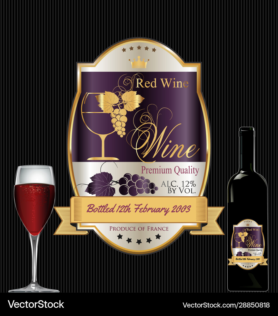 Golden Wine Label - Elegant Bottle Royalty Free Vector Image