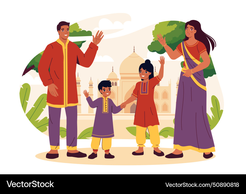 Indian family concept Royalty Free Vector Image