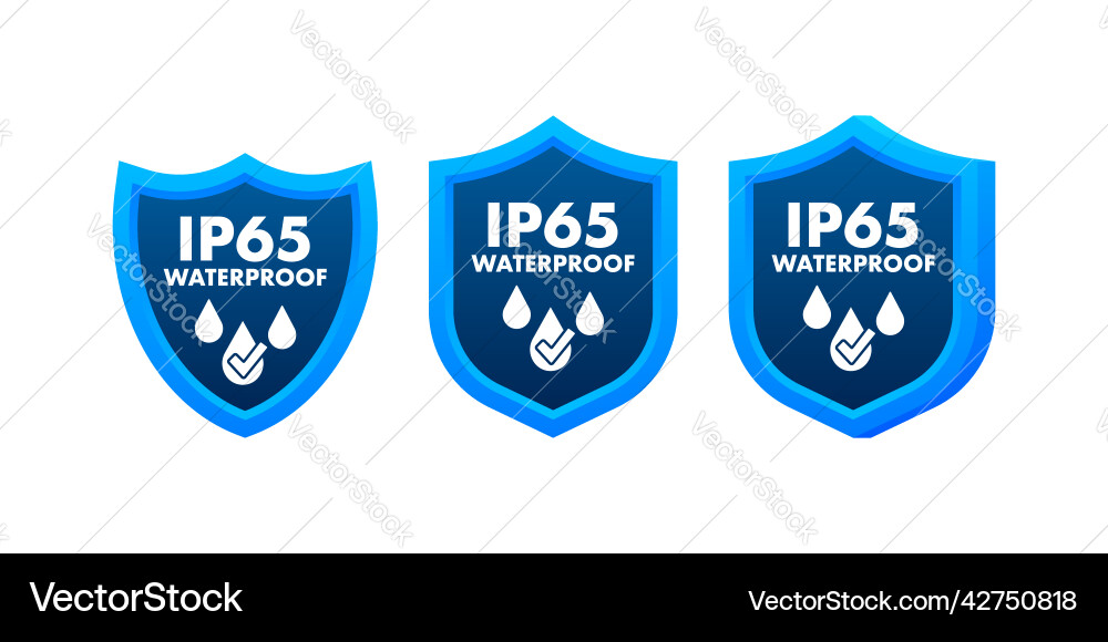 Ip65 waterproof water resistance level Royalty Free Vector