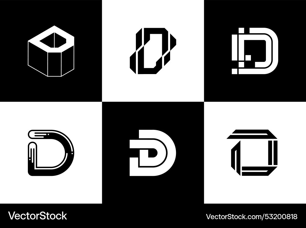 Letter d fonts and logo design Royalty Free Vector Image