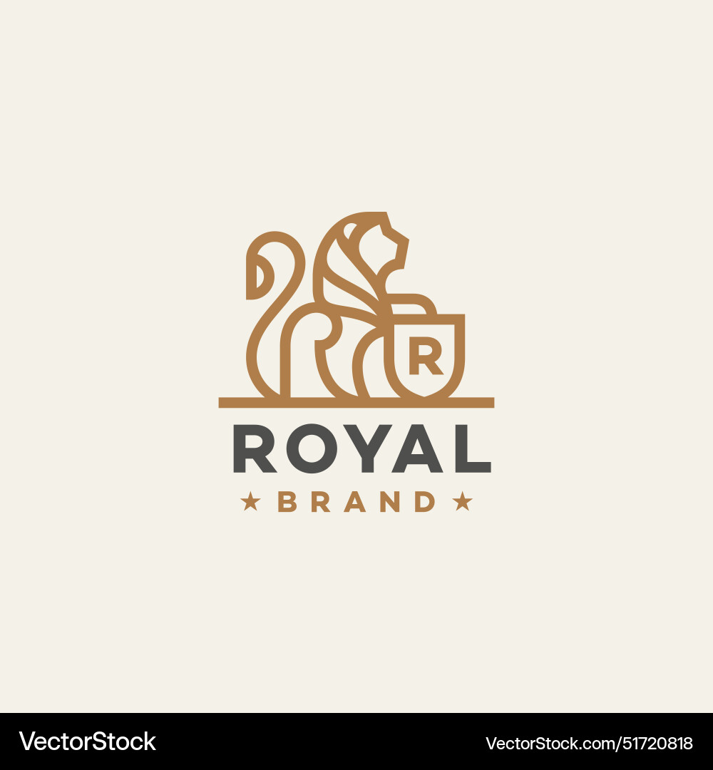 Lion heraldic logo Royalty Free Vector Image - VectorStock