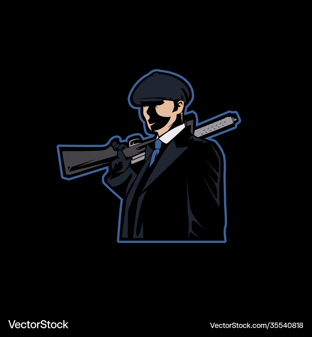 Peaky Blinders Mascot Royalty Free Vector Image