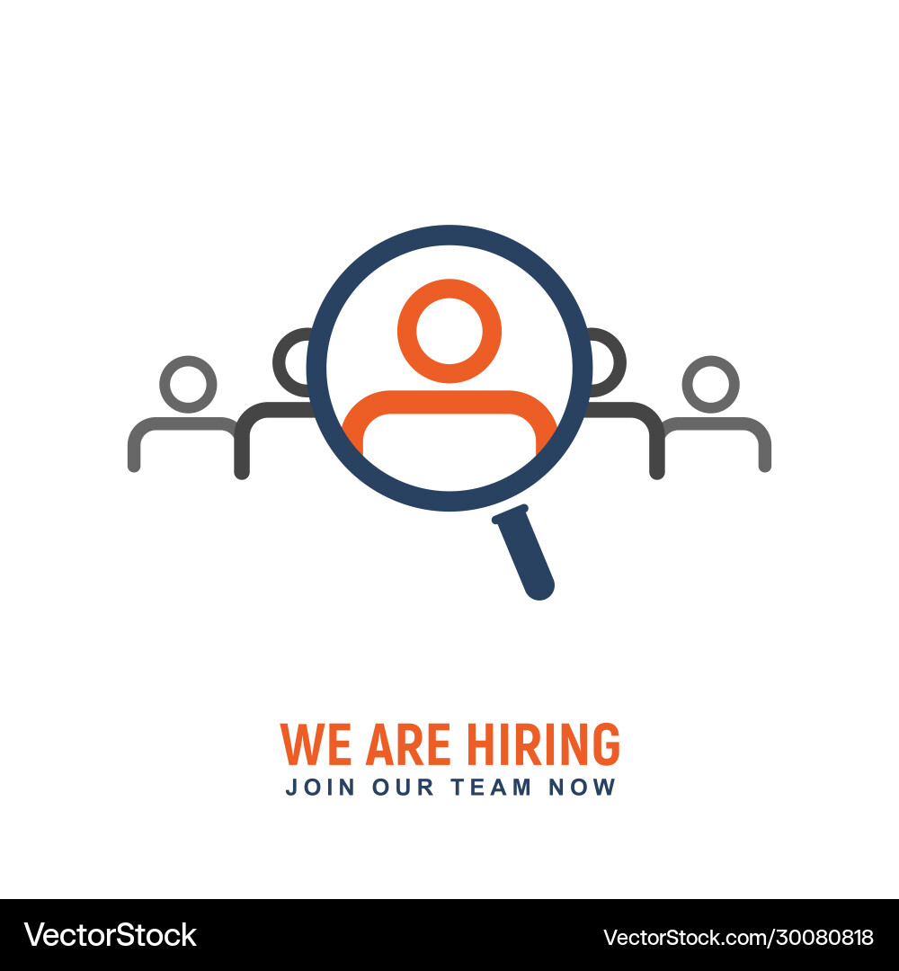 Recruitment people for work logo hiring Royalty Free Vector