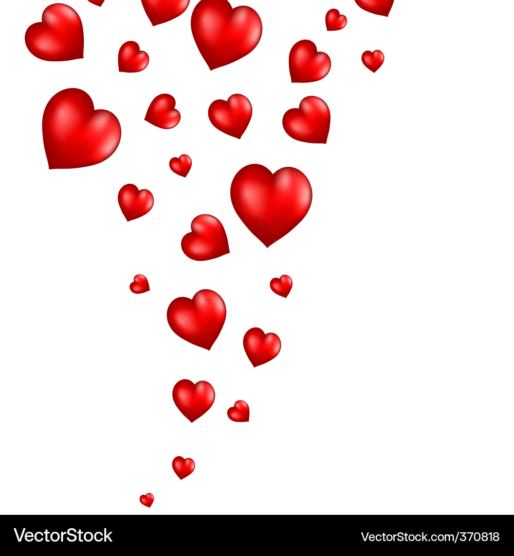 Red Hearts Flying Background Royalty Free Vector Image
