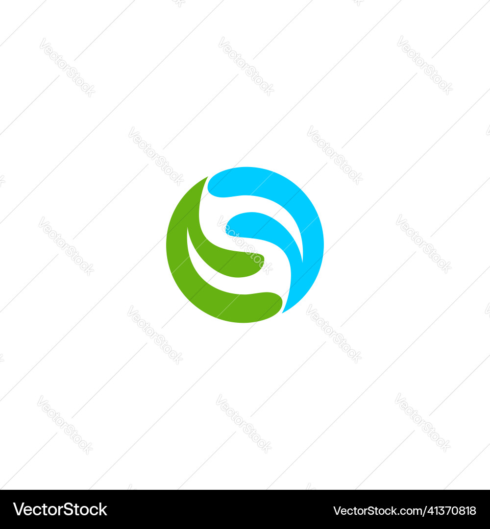 Round abstract bio eco logo Royalty Free Vector Image