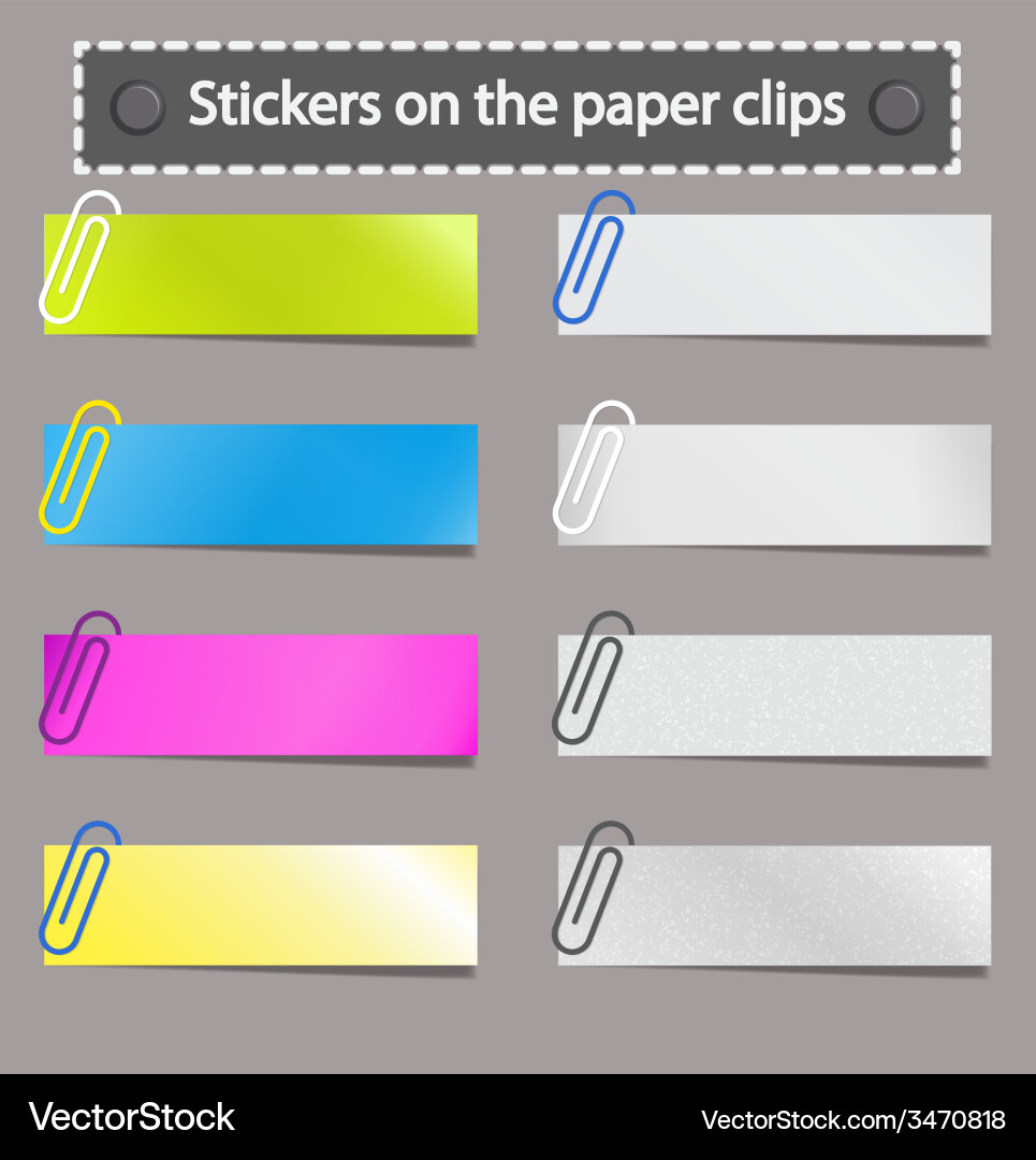 Stickers on the paper clips Royalty Free Vector Image