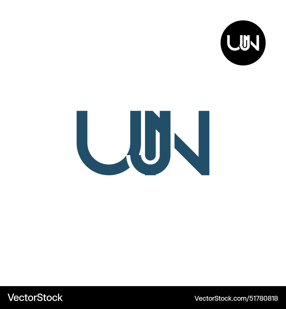Ujn logo letter monogram design Royalty Free Vector Image