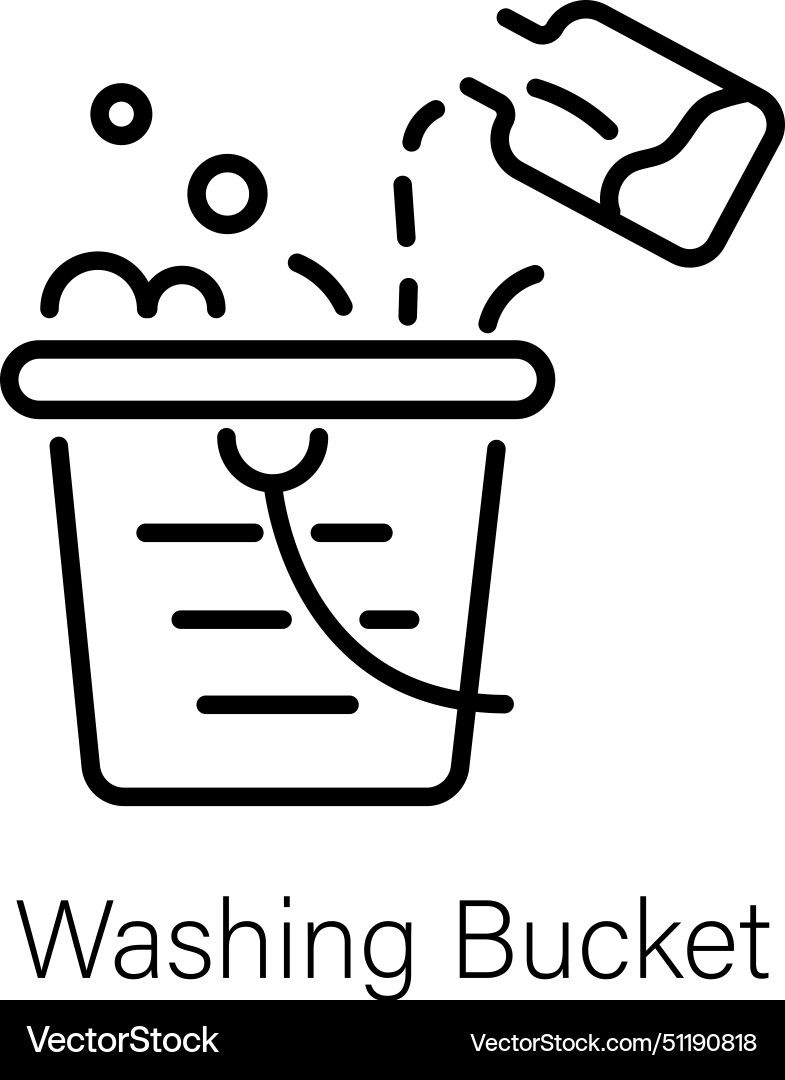 Washing bucket Royalty Free Vector Image - VectorStock
