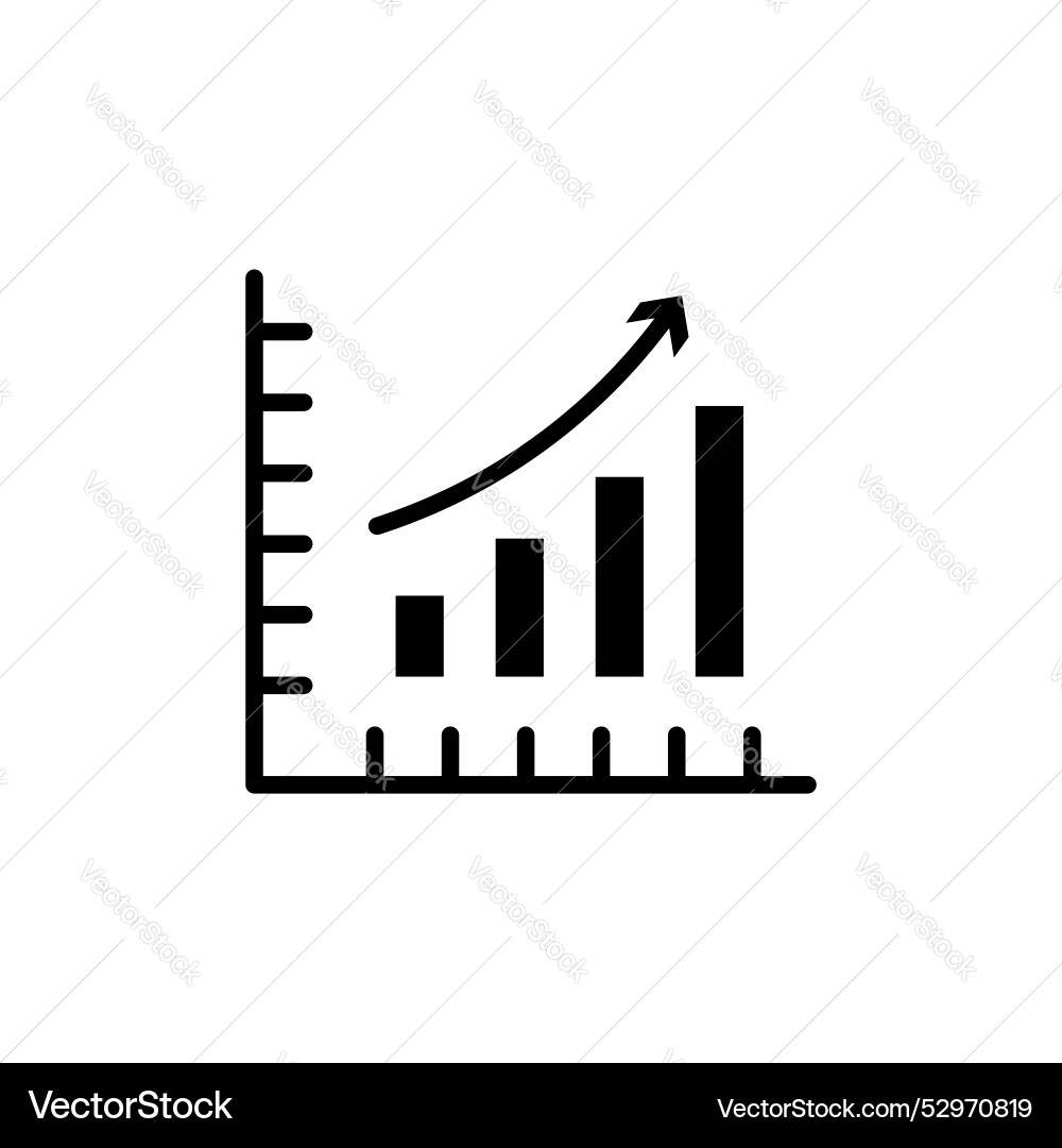 Business performance line icon isolated on white Vector Image