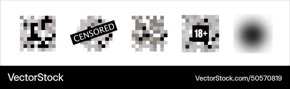 Censorship censored bar and pixel censor mosaics Vector Image