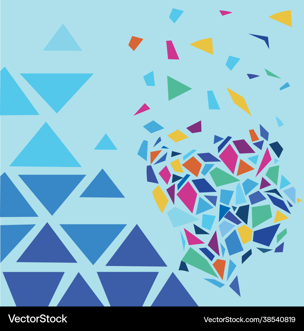 Colorful wallpaper image shatter effect design Vector Image