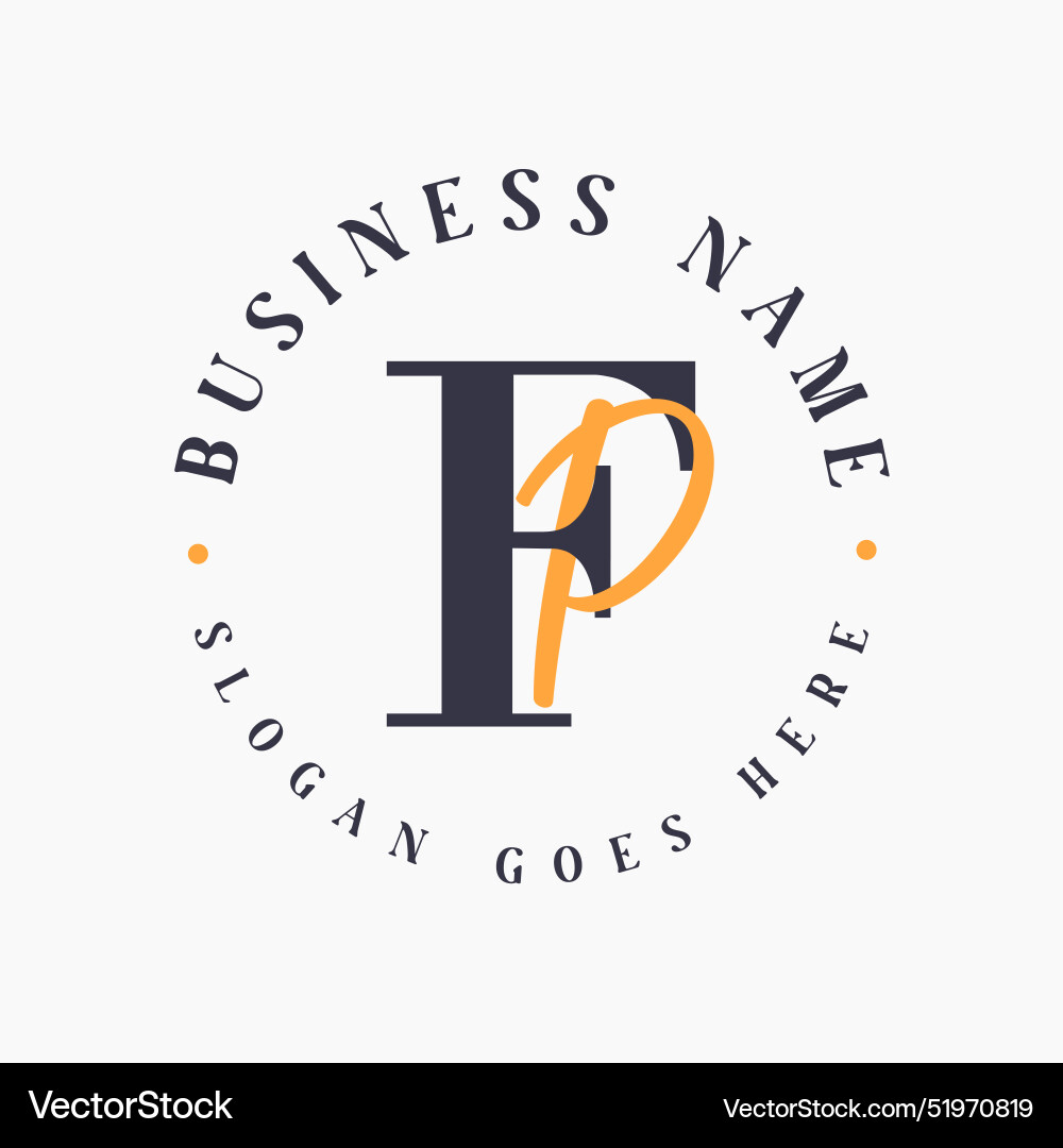 Elegant letter fp initials logo for corporate Vector Image