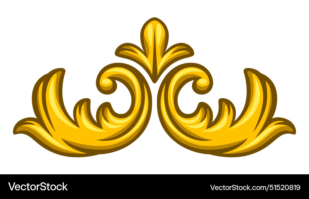 Floral element in baroque style decorative Vector Image