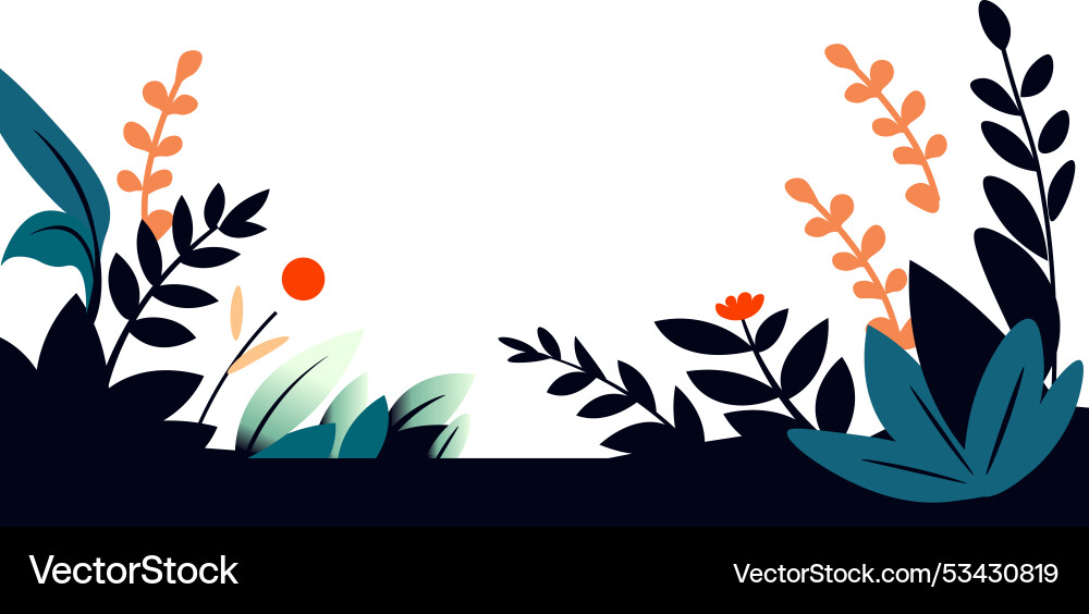 Floral minimal background plants Royalty Free Vector Image