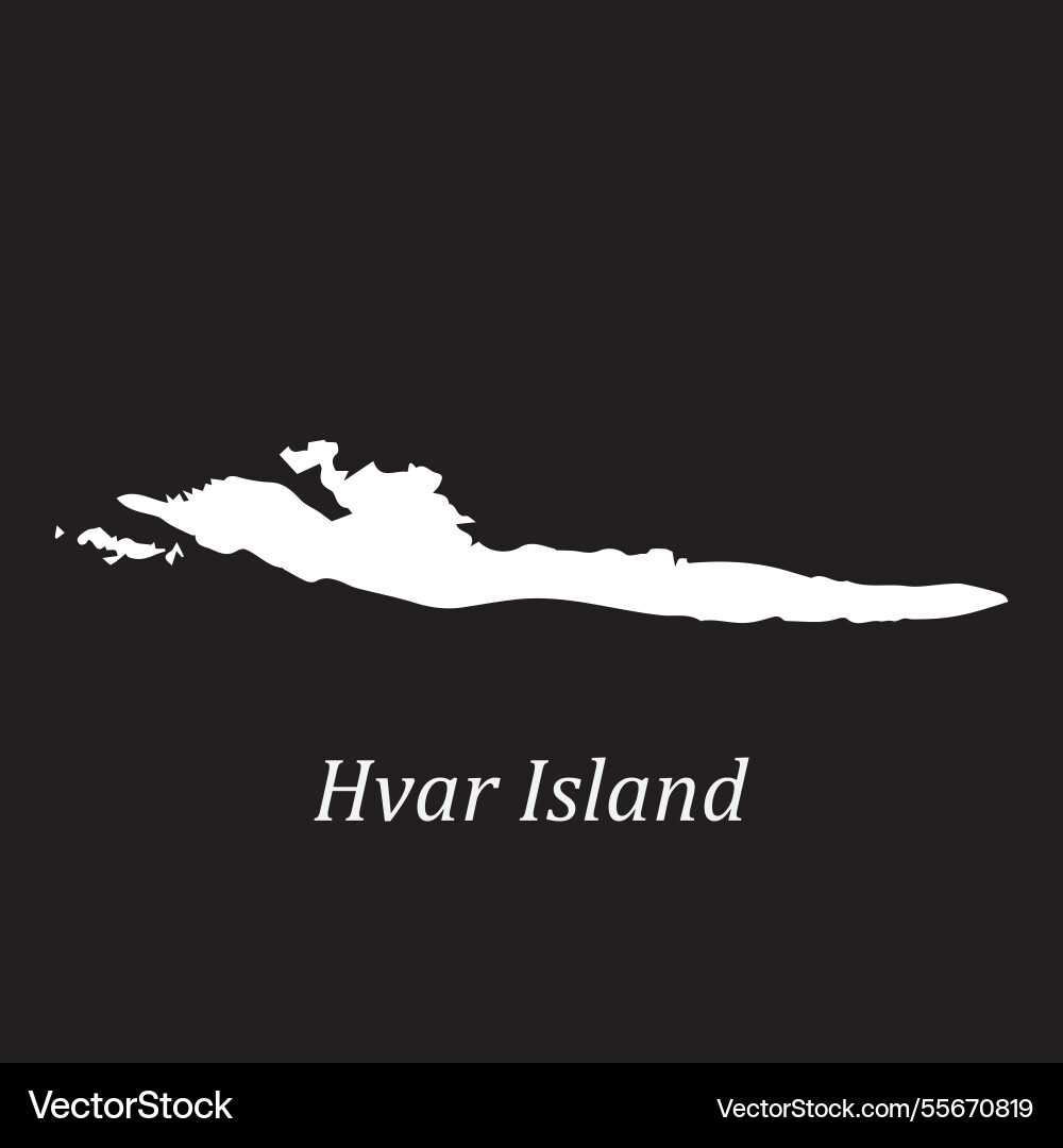 Hvar island area map Royalty Free Vector Image