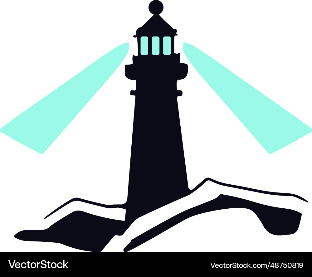 Lighthouse beacon sea tower view image Royalty Free Vector