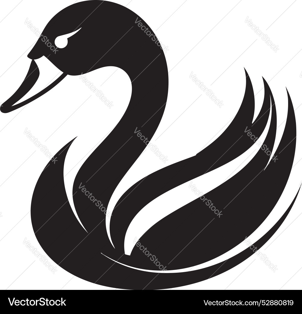 Minimalist swan graphic sleek badge Royalty Free Vector